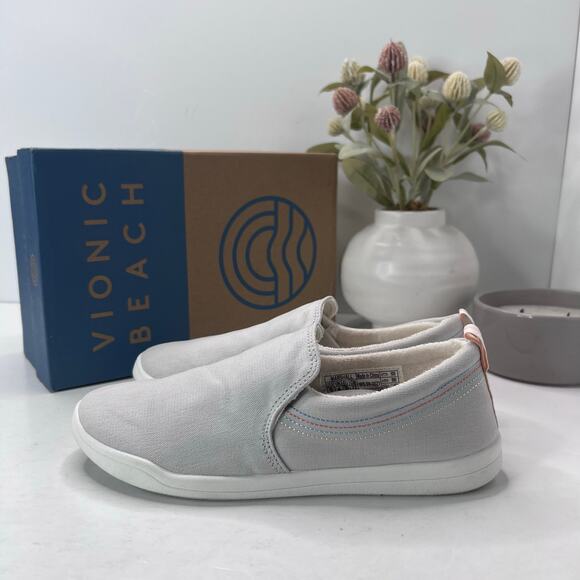 Vionic | Shoes | Vionic Marshall Canvas Slip On Loafer Vapor Gray Women ...
